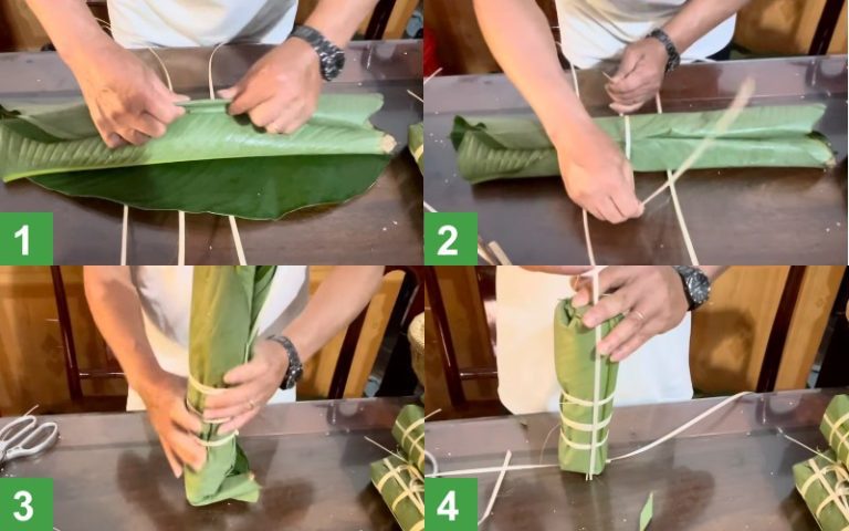 The traditional and fastest way to wrap banh tet for Tet holiday