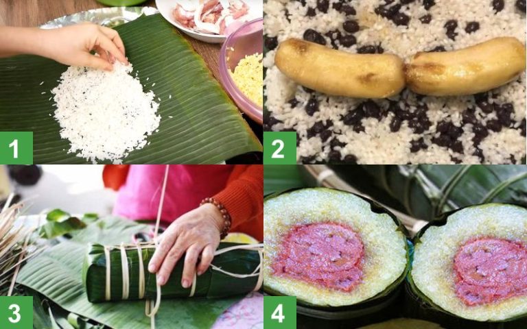 The traditional and fastest way to wrap banh tet for Tet holiday