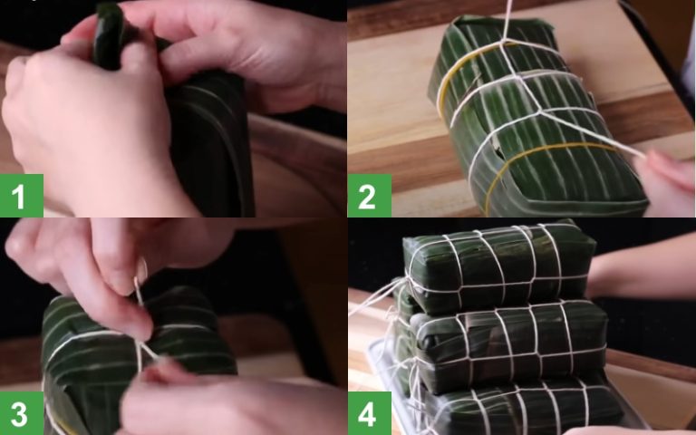The traditional and fastest way to wrap banh tet for Tet holiday