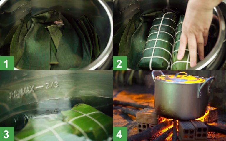 The traditional and fastest way to wrap banh tet for Tet holiday